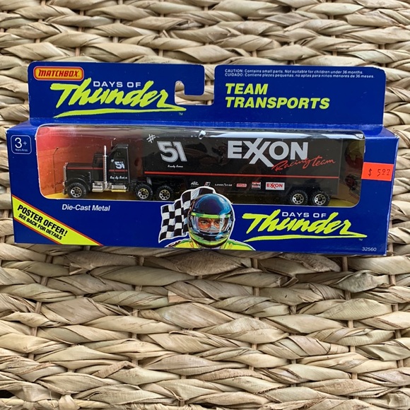 Toys | Matchbox Days Of Thunder Rowdy Burns 51 Exxon Racing Hauler Team ...